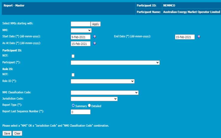 C4 – NMI Master Report