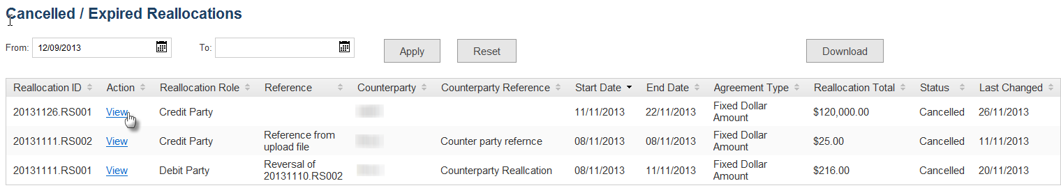 Viewing Cancelled or Expired